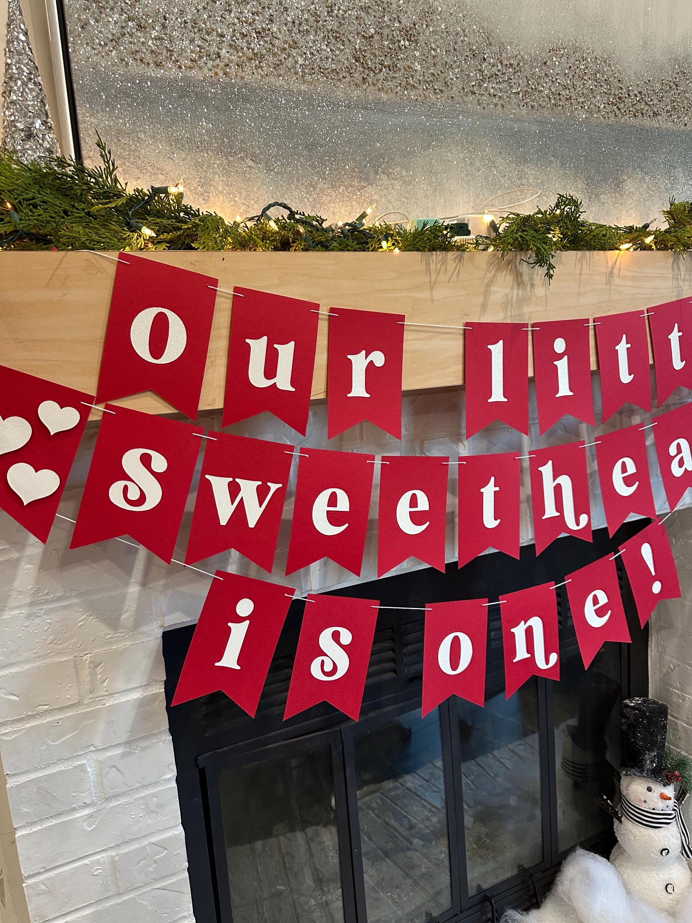 Our Little Sweetheart is One Banner | Sweetheart 1st Birthday ...