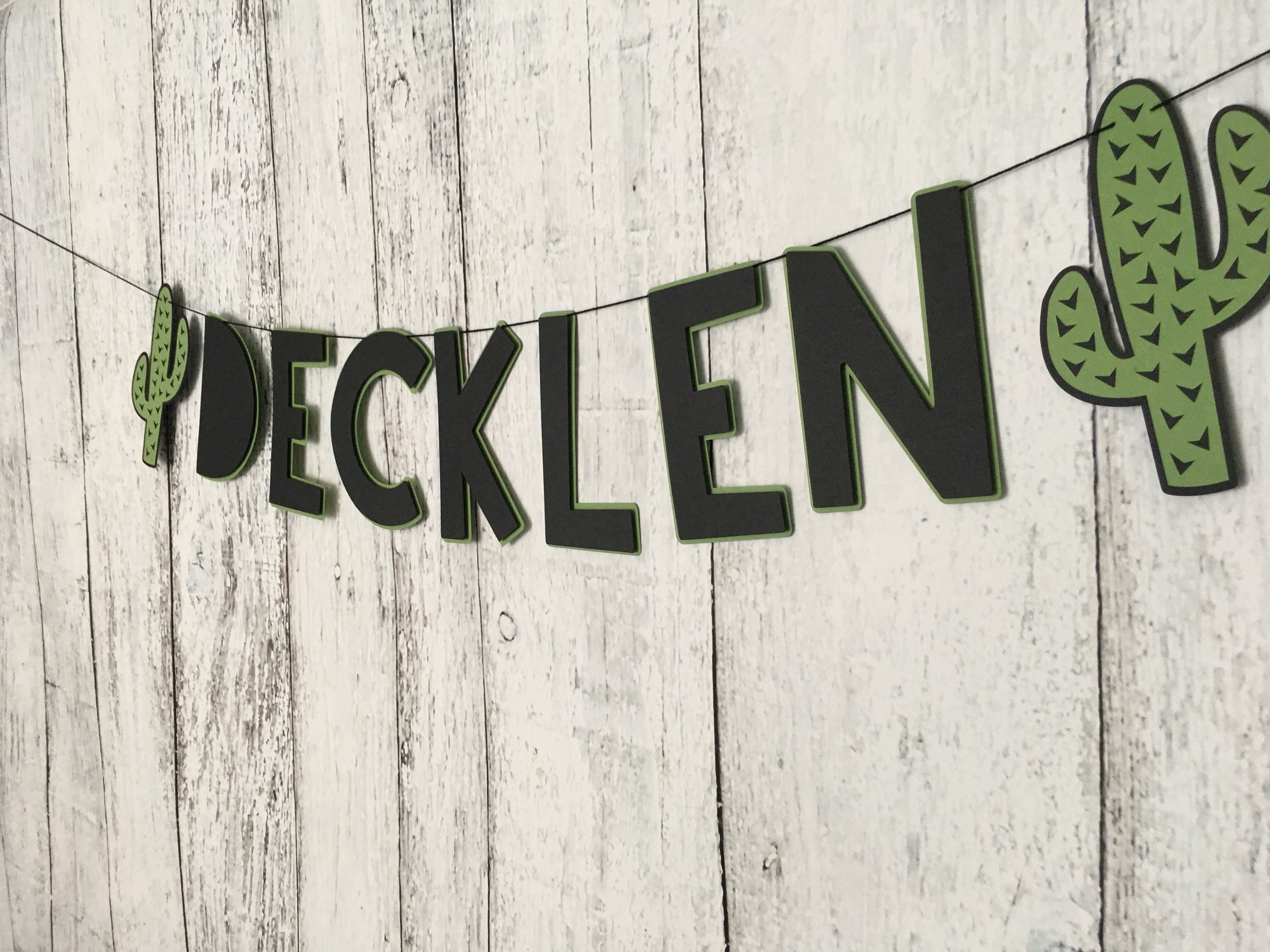 Cactus Name Banner Personalized Cactus Party Banner Cactus - Etsy