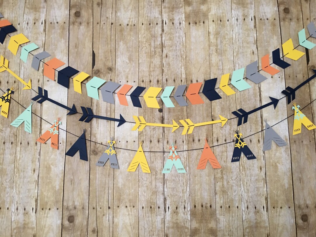 Set of 3 Tribal Party Banners in Custom Colors | Wild One Party | - Etsy