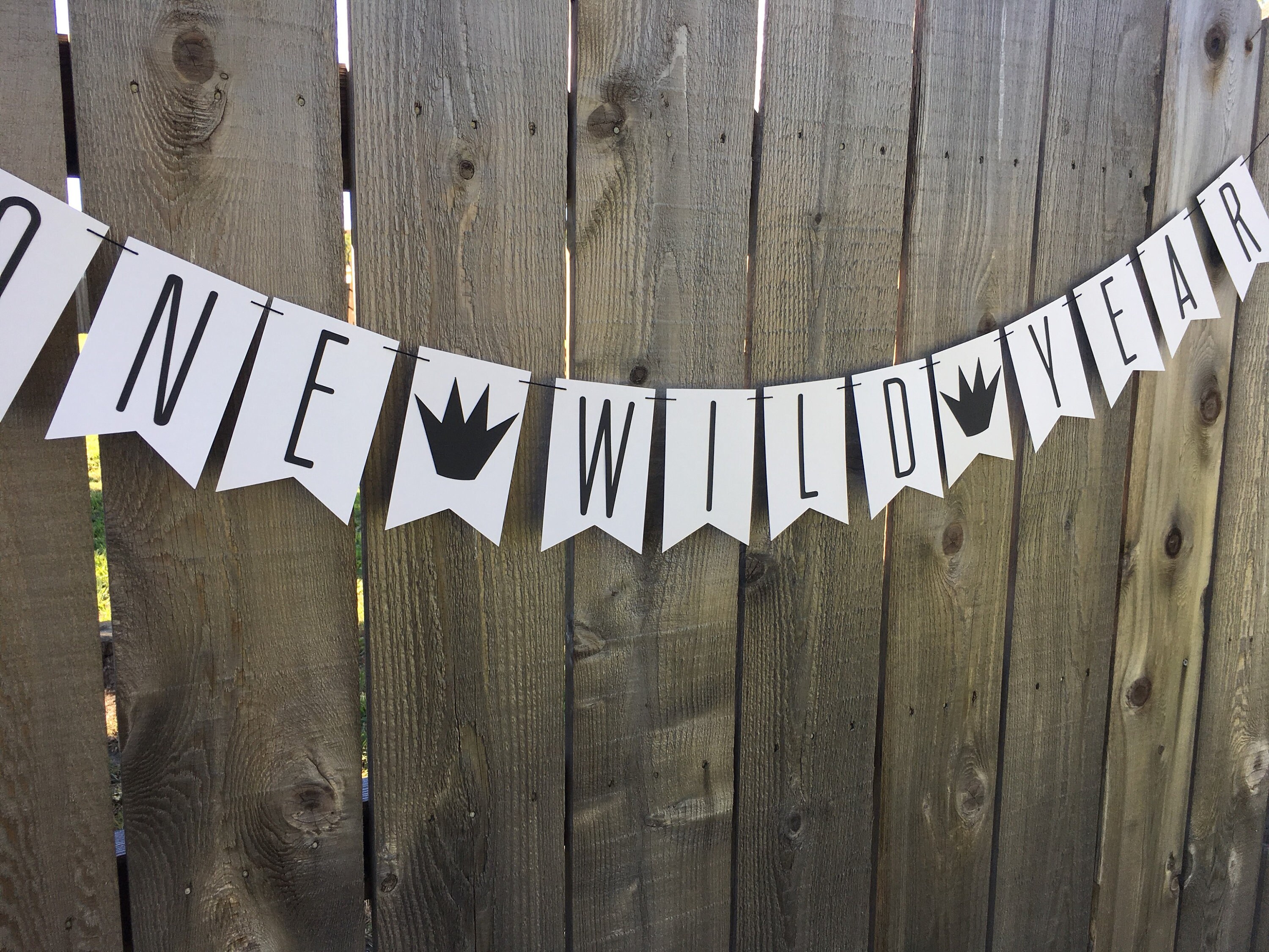 One Wild Year Banner in Custom Colors | First Birthday Party Decor ...