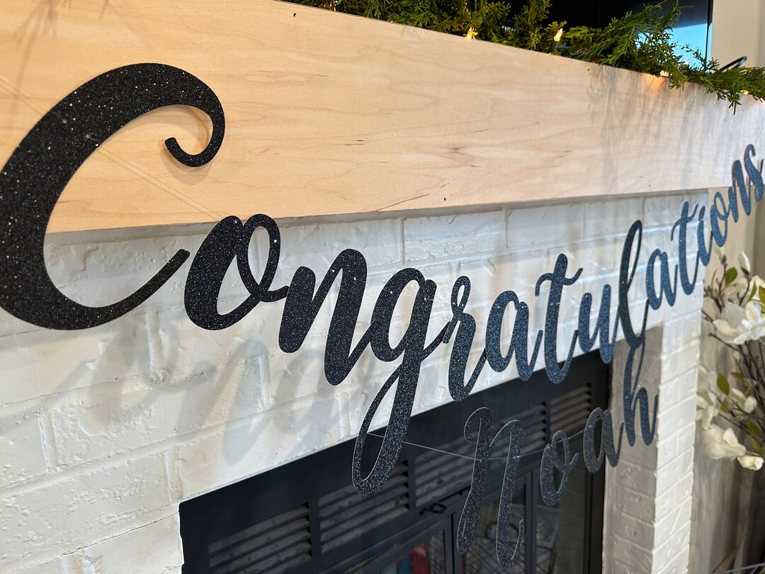 Personalized Congratulations Banner in Custom Colors | Graduation Party ...