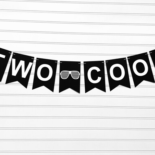 TWO COOL Cardstock Banner Two Cool Sign 2nd Birthday | Etsy