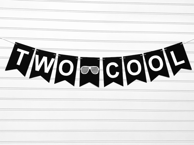 TWO COOL Cardstock Banner Two Cool Sign 2nd Birthday - Etsy