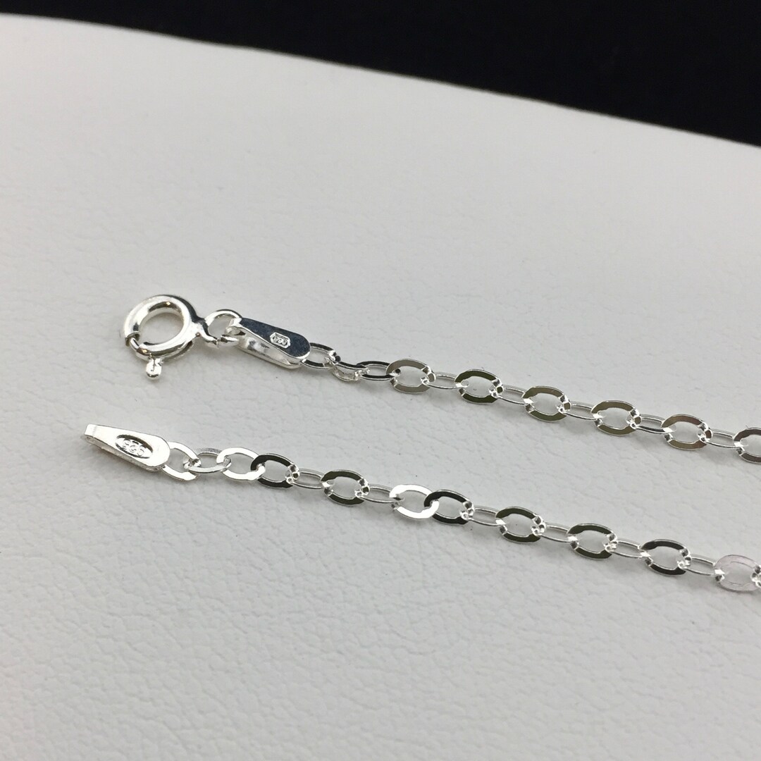 Pour votre pendentif.... Italien .925 Sterling Silver Chain: CABLE (2mm / 55cm Spring Ring ...