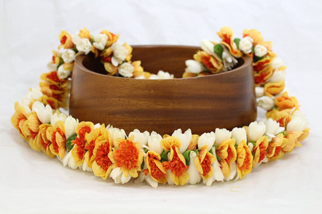 Fresh Flower Lei - "double Tuberose and Lantern Ilima" - Fresh ...