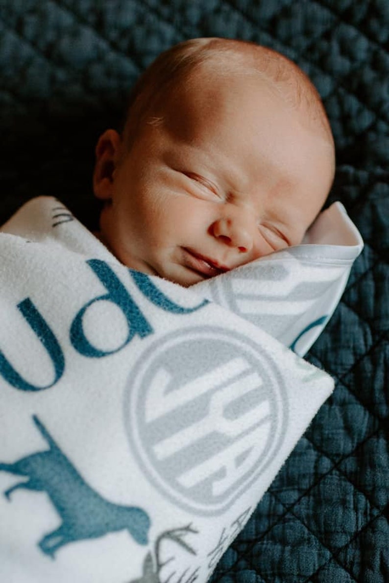 Personalized Baby Blanket Monogram Baby Blanket Swaddle - Etsy