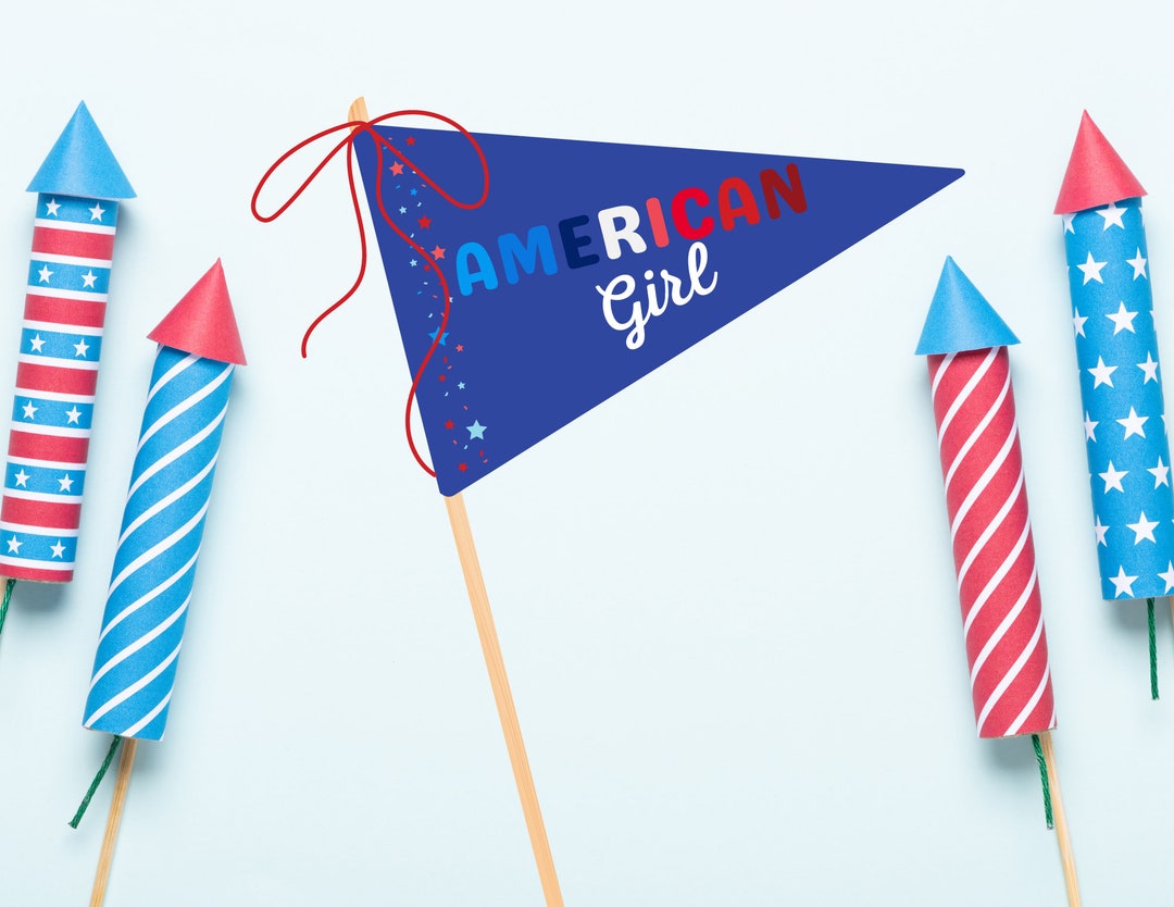4th of July Pennant Printable Printable July 4th Sign USA Pennant Flags ...