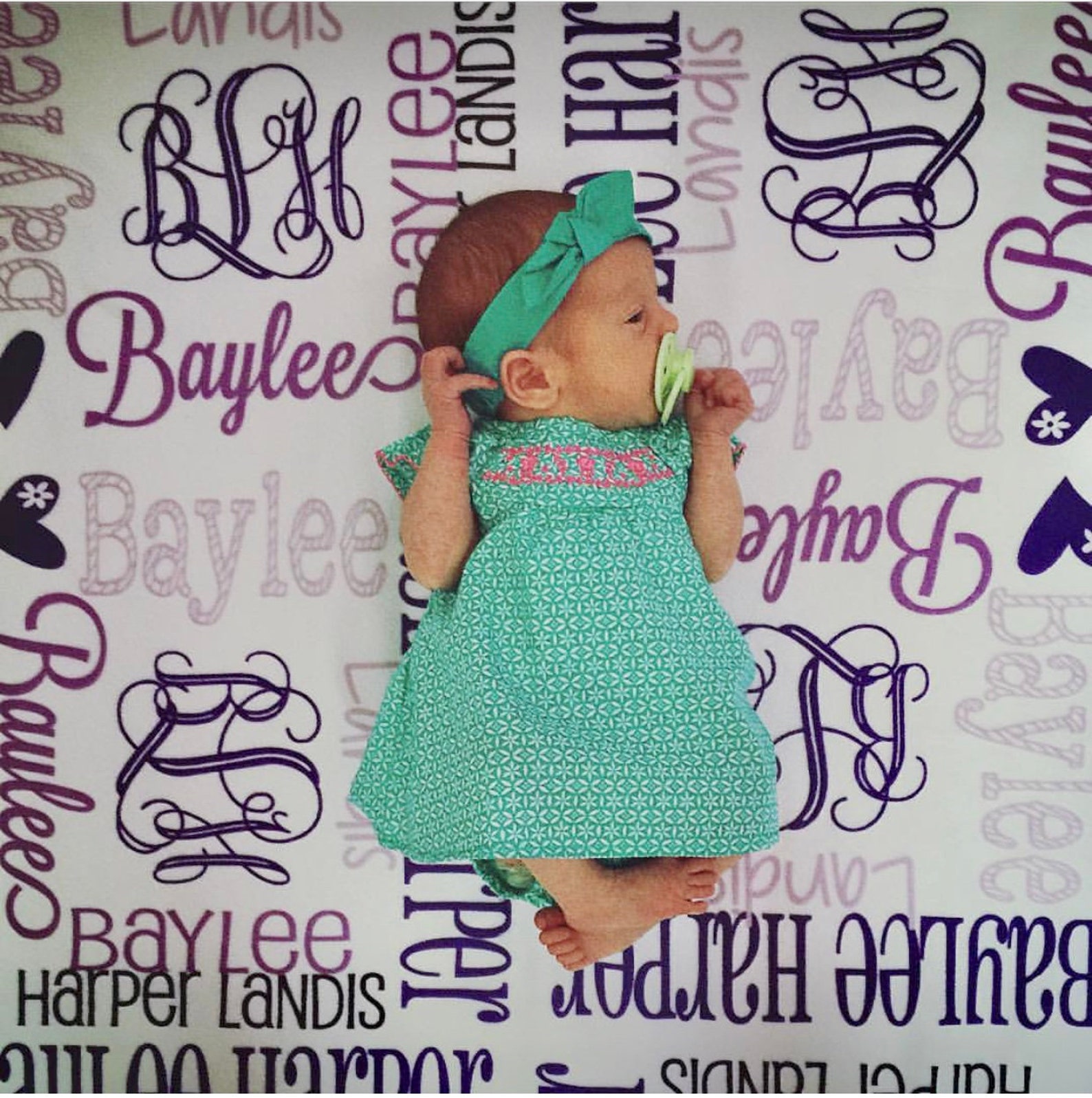 Monogram Baby Blanket Personalized Baby Blanket Swaddle - Etsy