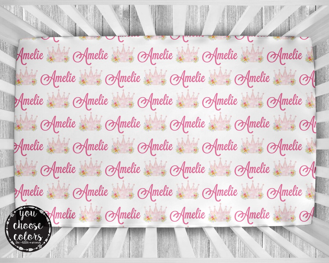 Personalized Crib Sheet Baby Girl Crib Sheet Personalized Nursery ...