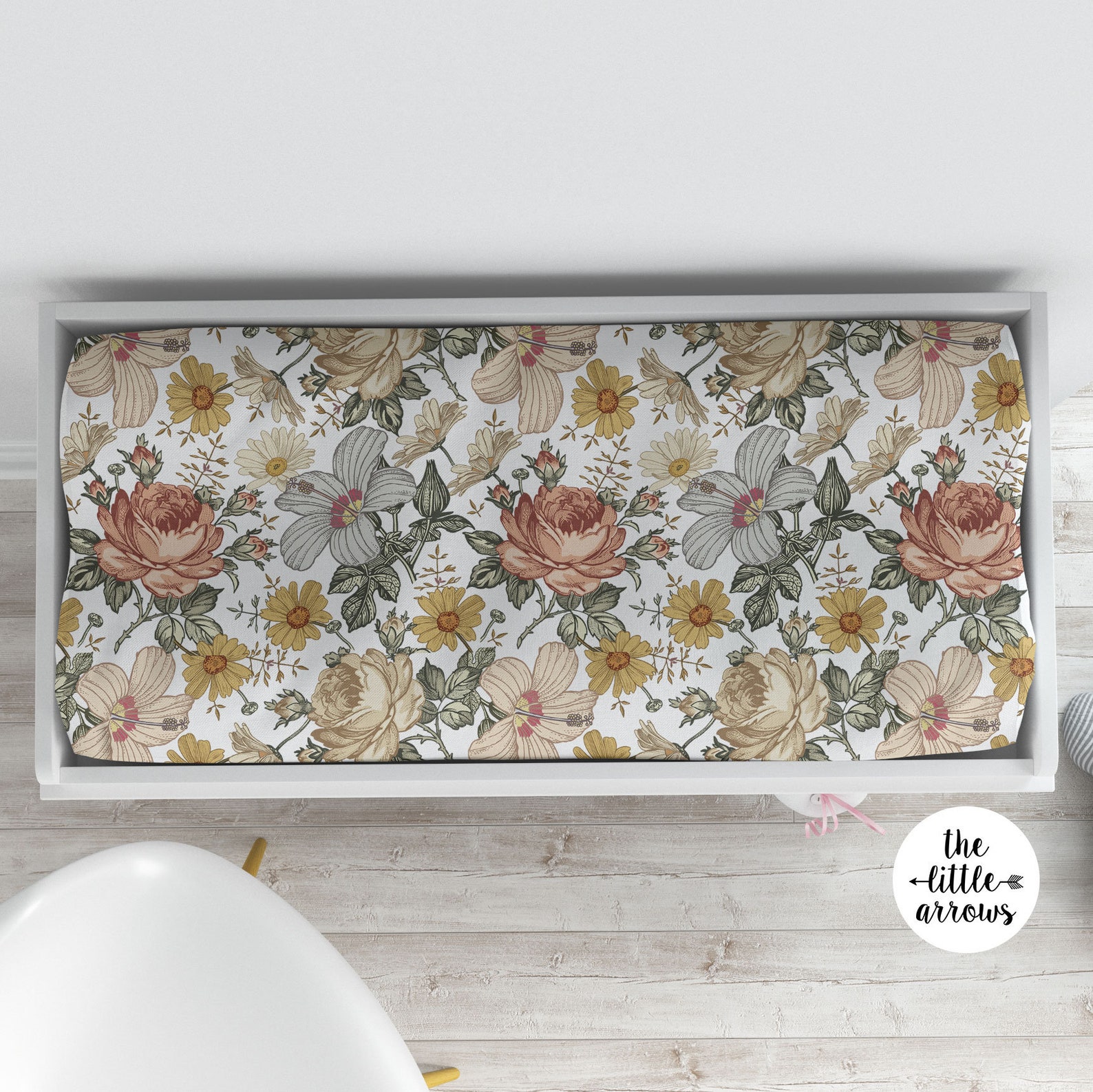 Vintage Floral Changing Pad Cover Changing Pad Cover | Etsy