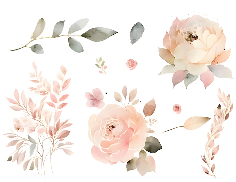 Watercolor Floral Pink Clipart Free Commercial Use Flowers Aquarelle ...