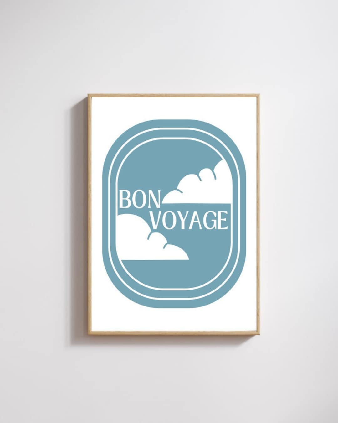 Bon Voyage Print, Printable Travel Art, Airplane Window Wall Art, Plane ...