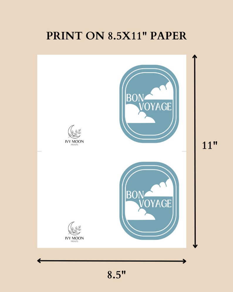 Bon Voyage Card, Printable Card, Airplane Window, Plane Window, Bon ...