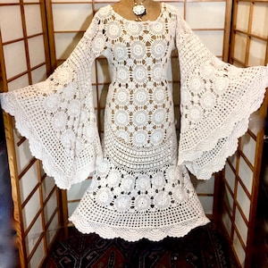 70s Angel Wing Crocheted Dress Renaissance Festival 1970s - Etsy