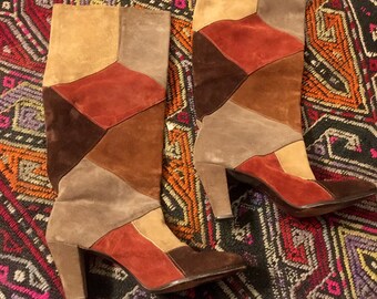 Patchwork Boots - Etsy