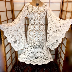 70s Angel Wing Crocheted Dress Renaissance Festival 1970s - Etsy