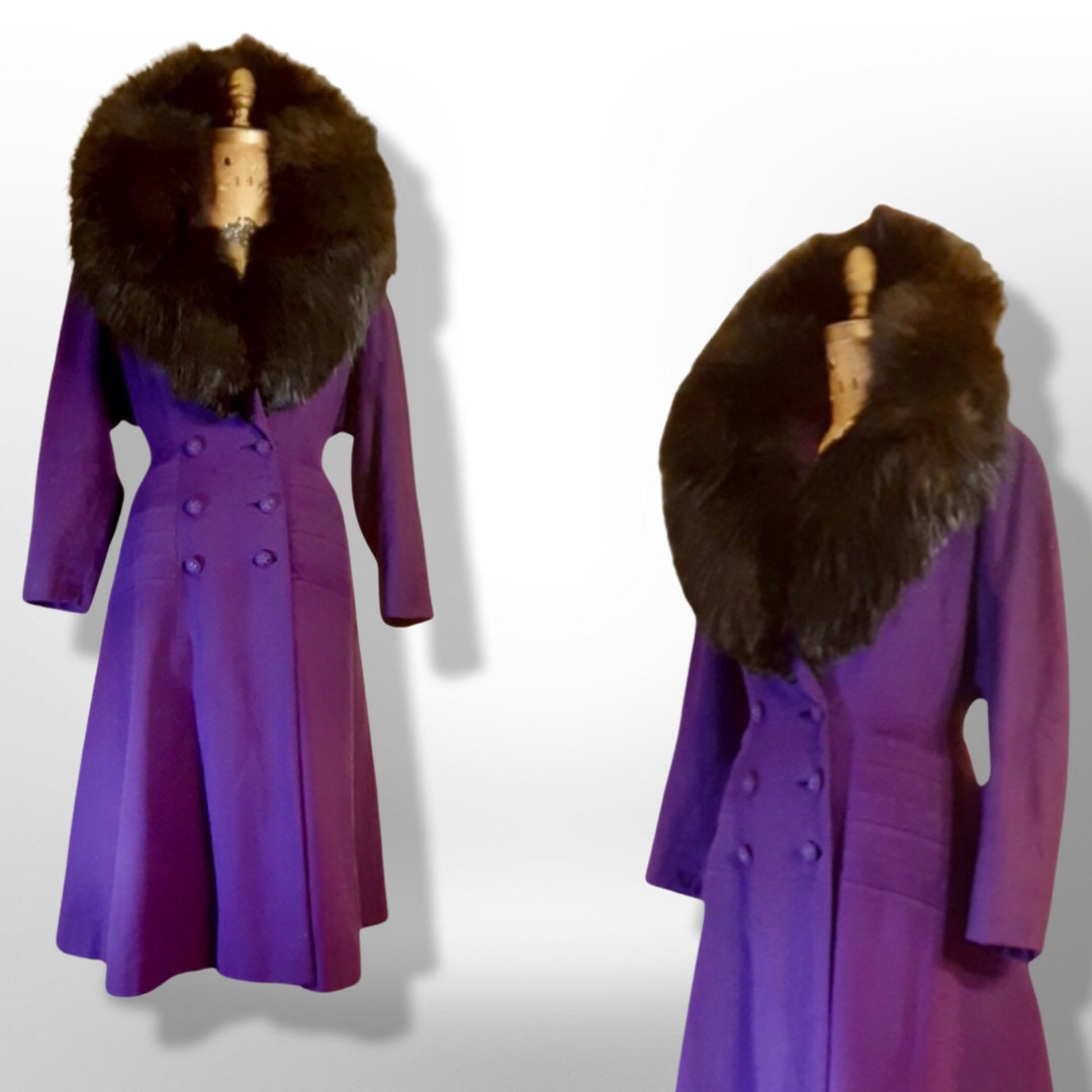 Vintage Women's New Look 40s Purple Violet Princess Pinup Pinup Coat ...