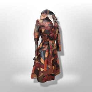 70s Iconic Rare Patchwork Leather Coat Trench Spy Studio 54 Original ...