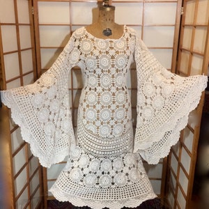 70s Angel Wing Crocheted Dress Renaissance Festival 1970s - Etsy