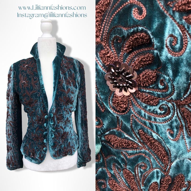 Velvet Beaded Jacket - Etsy