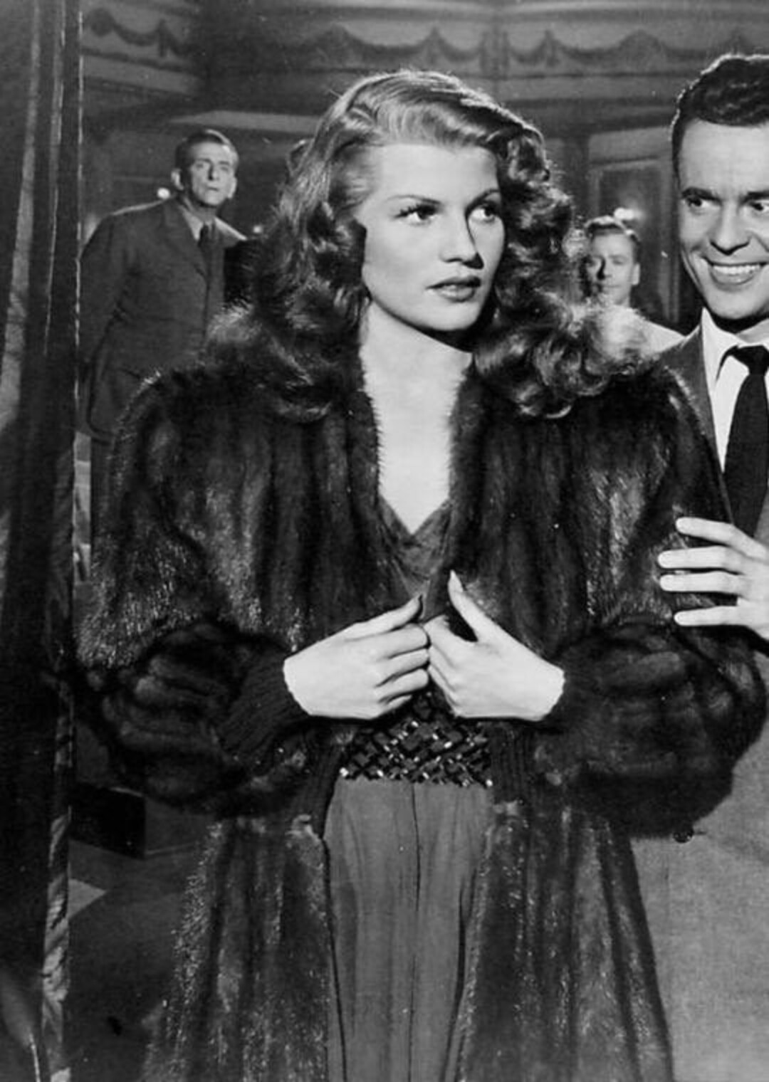 Vintage 40s Mink Women's Coat Film Noir Balloon lantern Sleeves Film ...