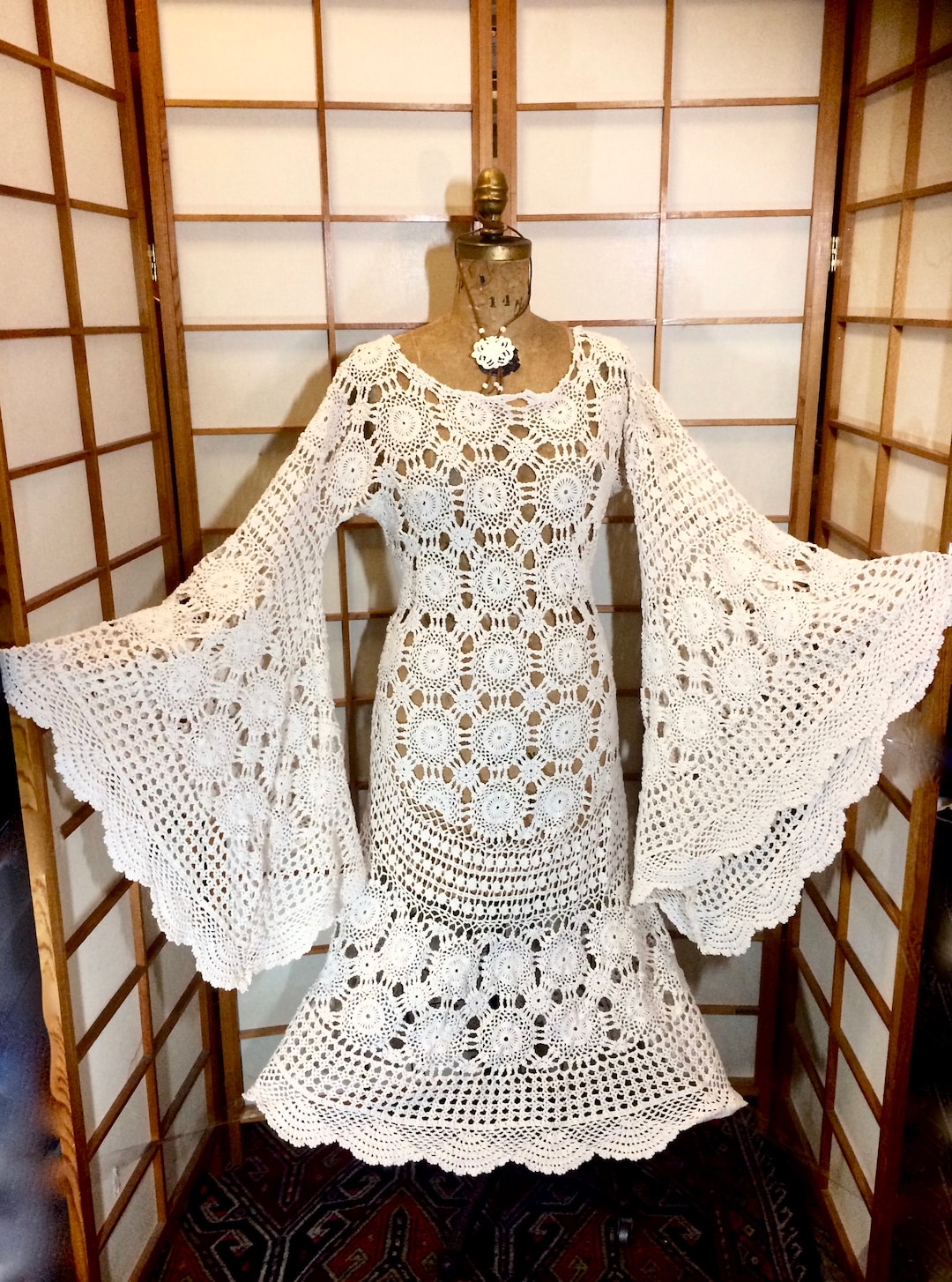 70s Angel Wing Crocheted Dress Renaissance Festival 1970s - Etsy