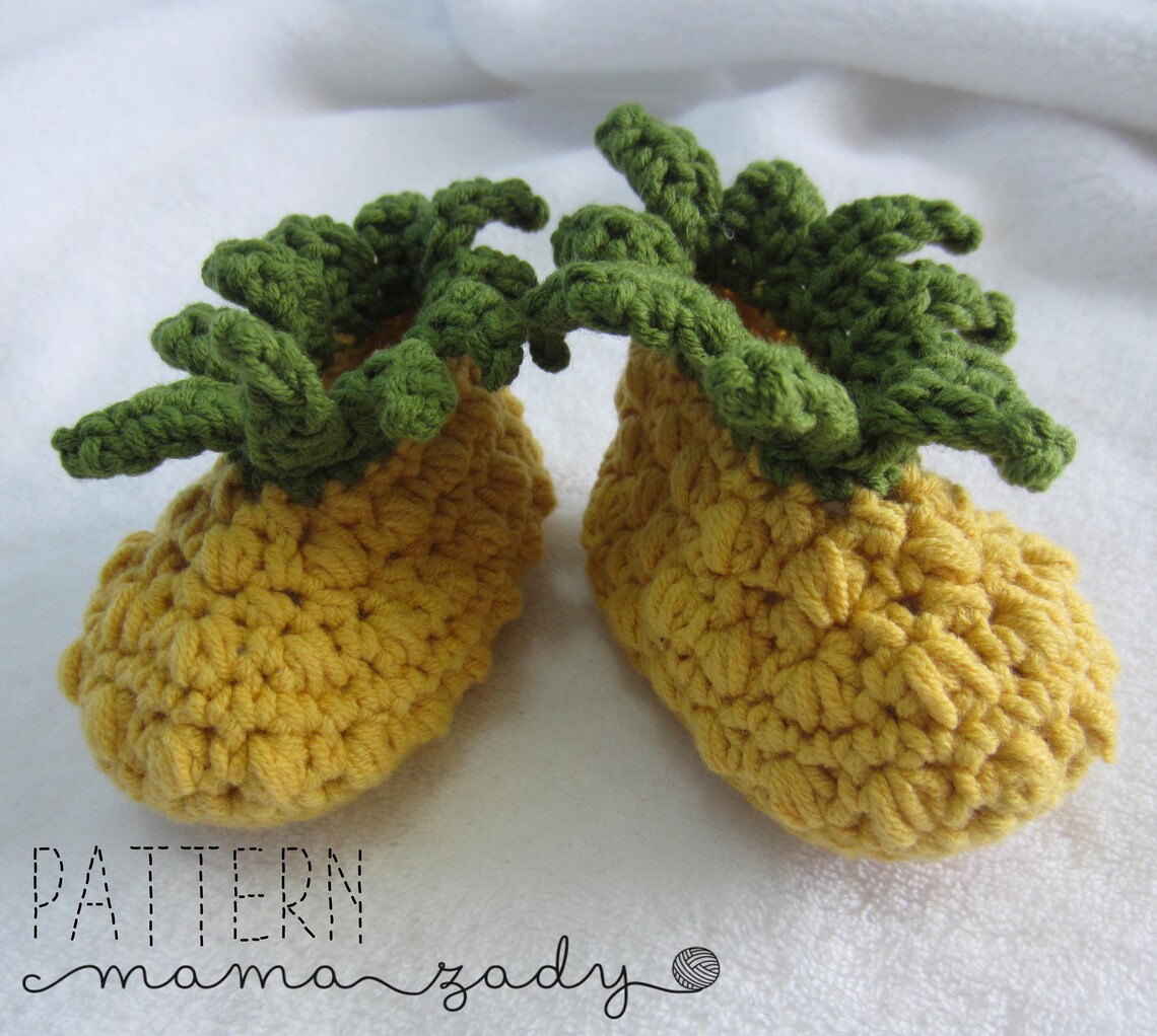 PATTERN - Pineapple Booties - Crocheted Baby Booties - PDF Crochet ...