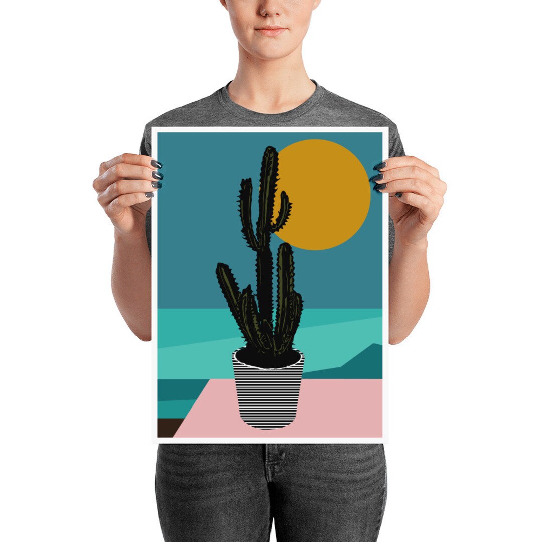 Pop Art Saguaro Cactus Art Desert Print - Etsy