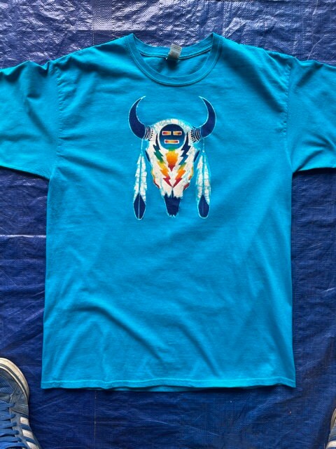 Small Batik Native Inspired Buffalo Skull - Etsy