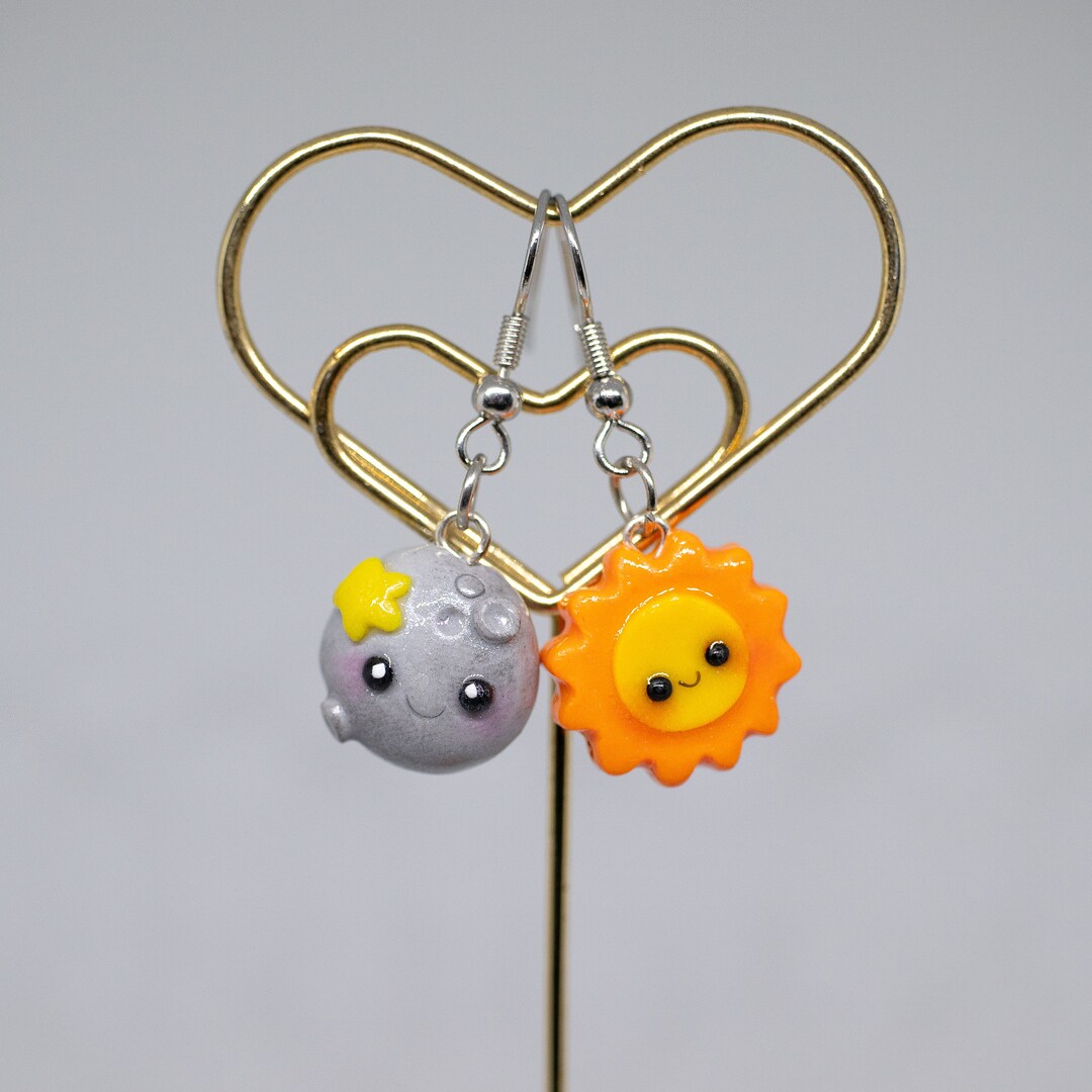 Sun & Moon Matching Friendship Polymer Clay Charms | Handmade Phone and ...