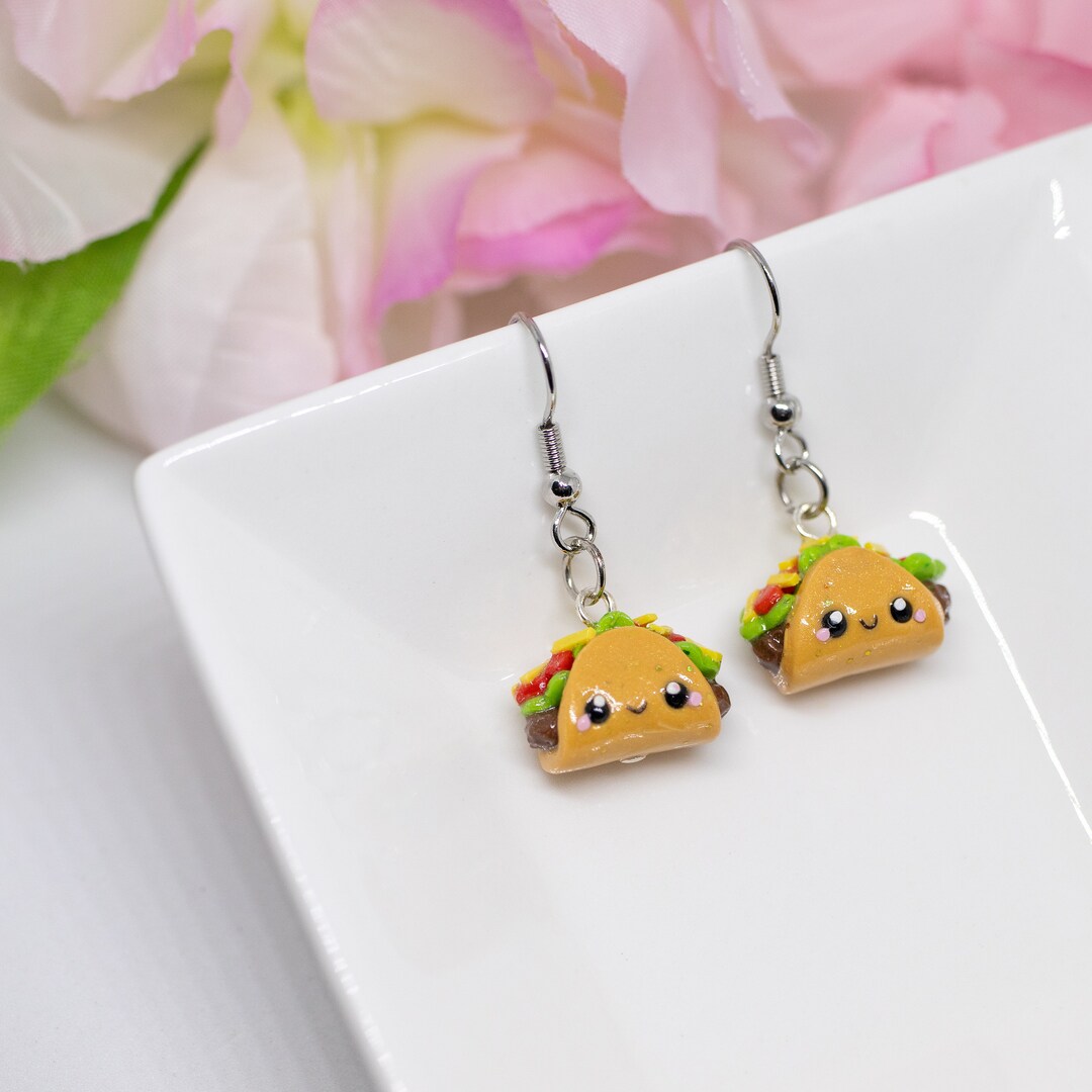 Taco Clay Charm | Taco Keychain | Taco Planner Charm | Clay Taco Stitch ...