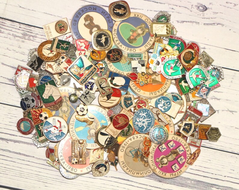 Lot of Sports Pins Vintage Enamel Lapel Pins Olympic Games - Etsy