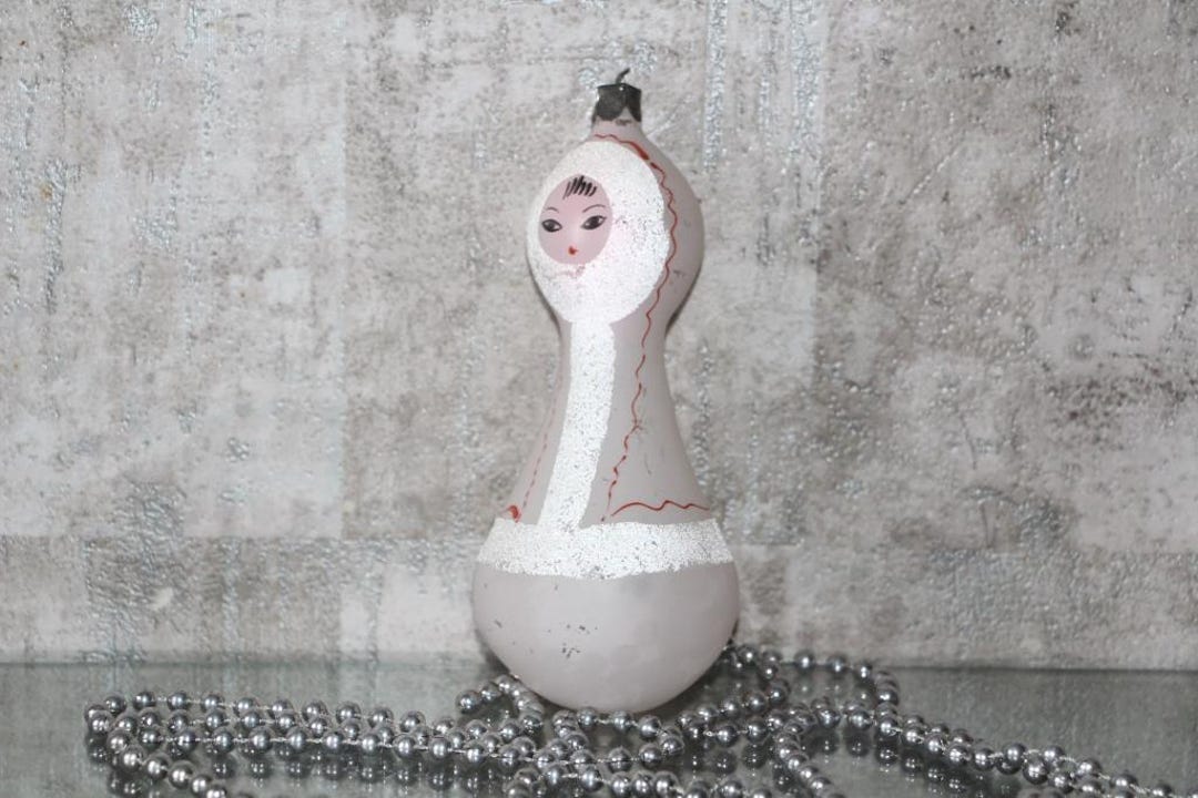 Eskimo Girl Glass Ornament, Christmas Tree Decorations, Retro Xmas ...