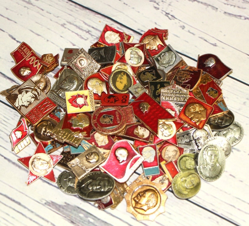 Lot of Vintage Enamel Lapel Pins Made in USSR Backpack - Etsy