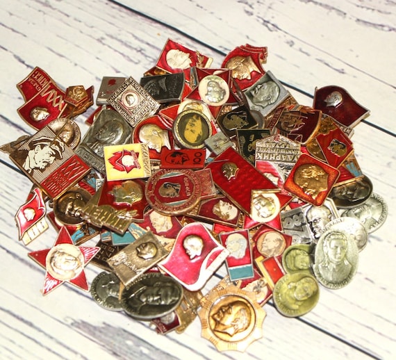 Lot Lenin Vintage Soviet Lot of pins Red Enamel pinba… - Gem