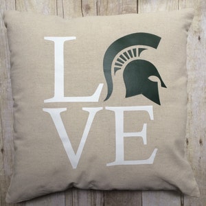 Michigan State Pillow Cover Michigan State Love Michigan State Michigan ...