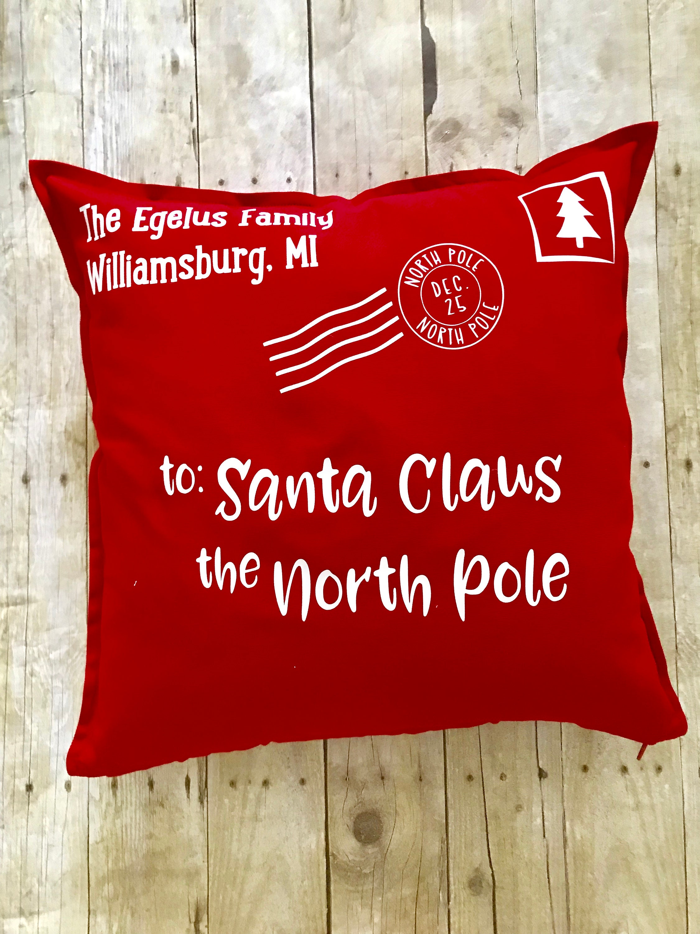 Personalized Christmas Pillow- Santa Letter Pillow- Personalized ...