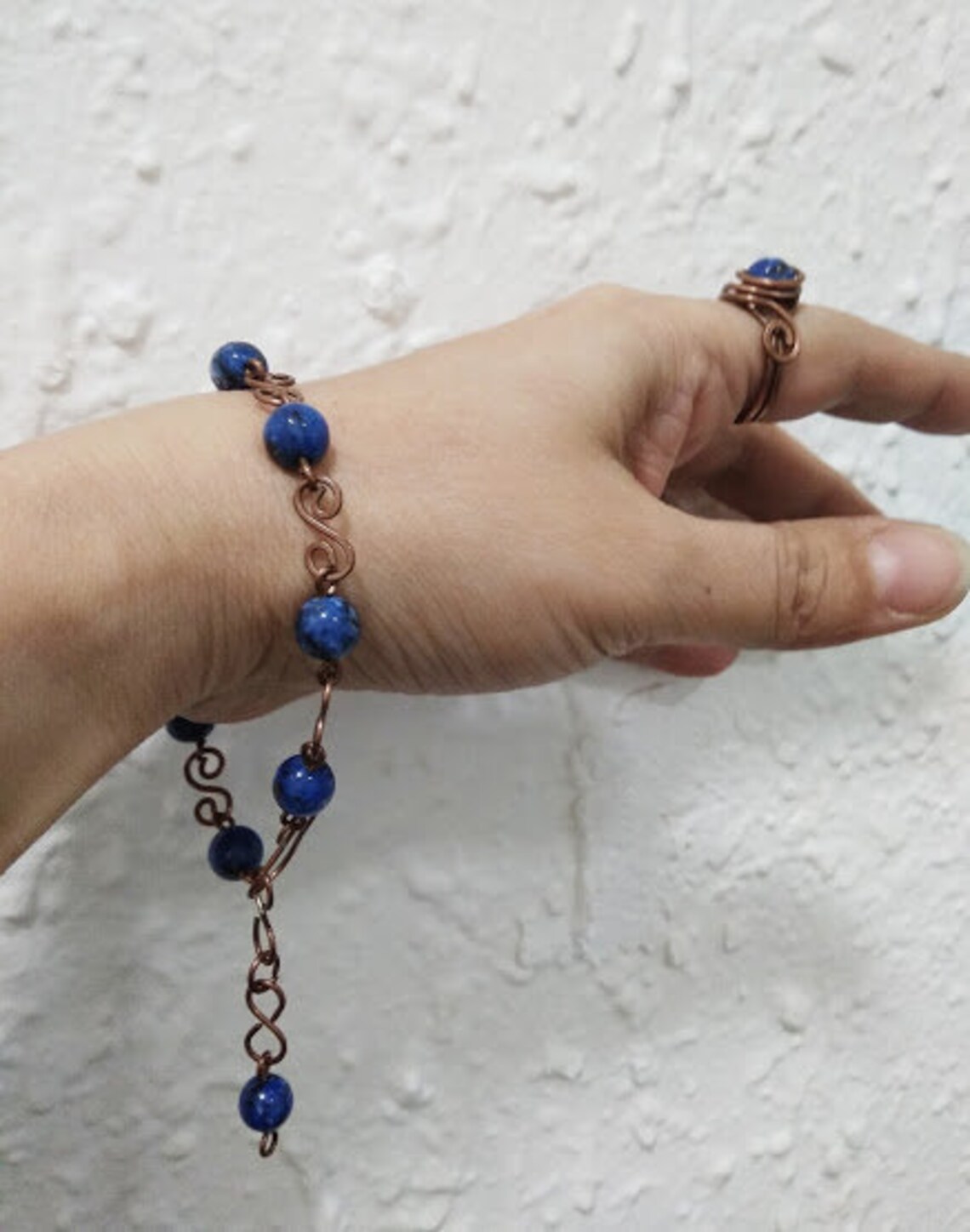 Wire Wrapped Bracelet With Gemstones Copper Wire Bracelet | Etsy