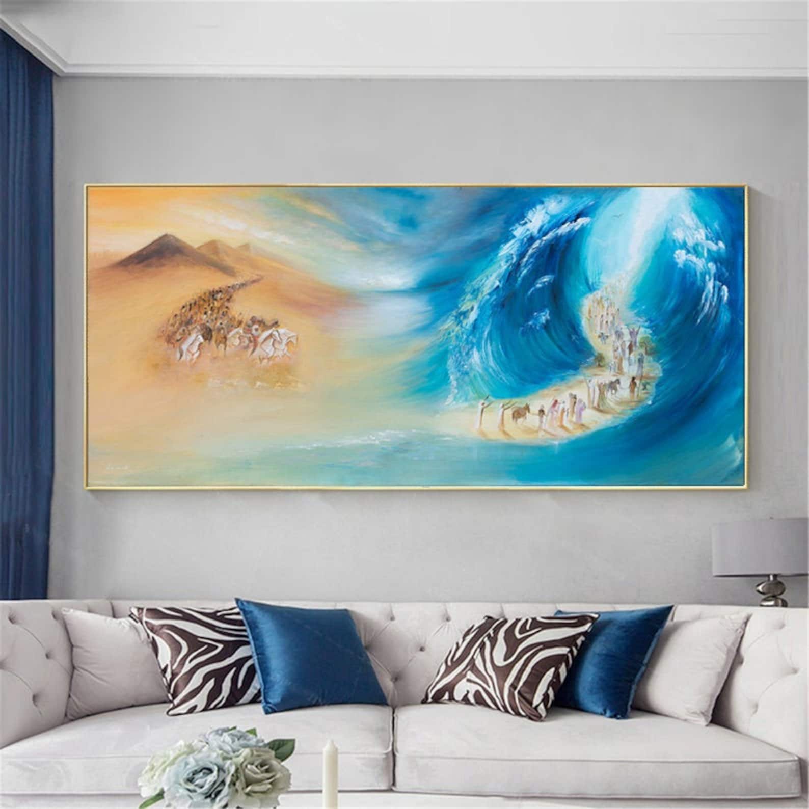 Exodus, Crossing of the Red Sea, Oil Painting, Large Wall Art ...