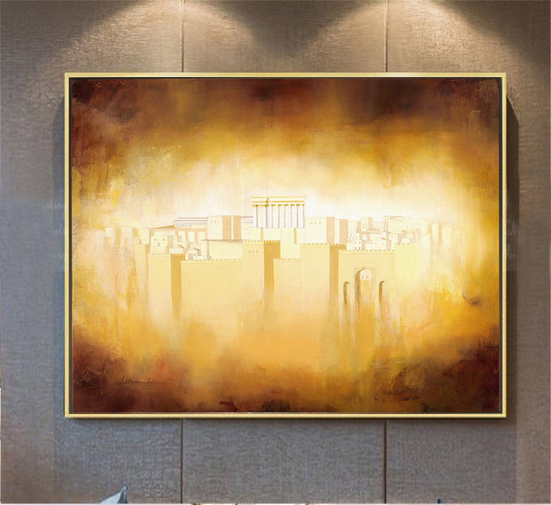 Jerusalem Oil Painting, Bet Hamikdash, Temple in Jerusalem, Luxury ...
