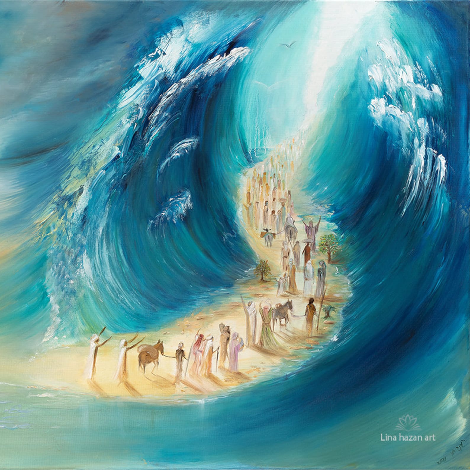 Crossing of the Red Sea Oil Painting Jewish Art Print - Etsy