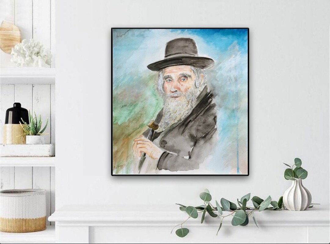 Portrait of Rav Shteinman , Watercoloros Painting, Fine Art Print ...