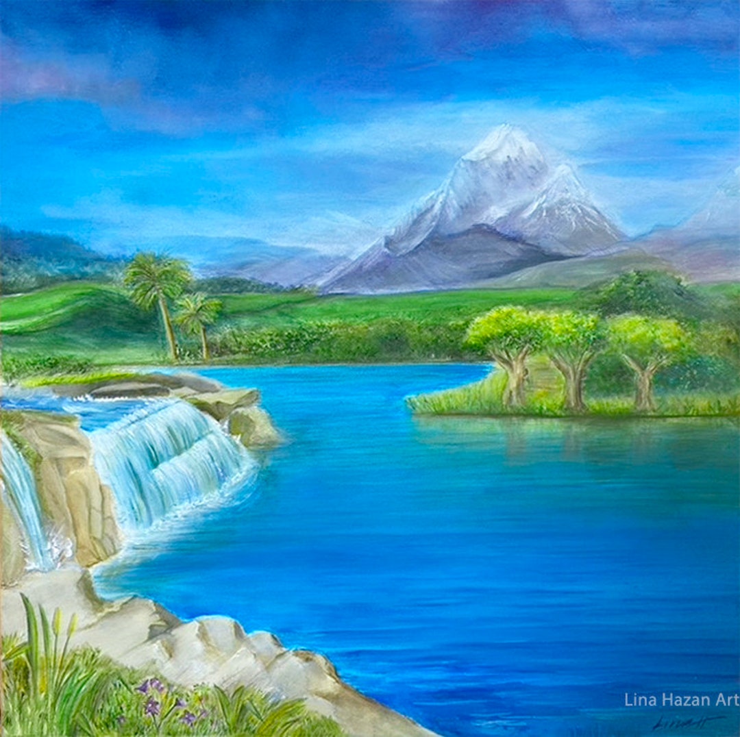 Paradise, Original Oil Painting on Canvas, a Beautiful Place on Earth ...