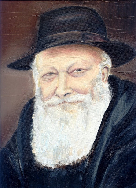 Retrato del Rebe de Lubavitch, pintura al óleo, pintura al óleo ...