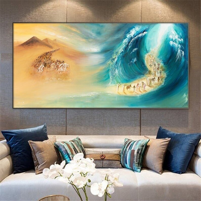 Exodus, Crossing of the Red Sea, Oil Painting, Large Wall Art ...