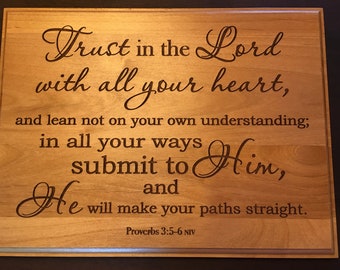 Laser Engraved Wood Plaque with Scripture Bible Verse Art | Etsy