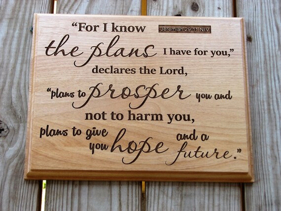 Items similar to Laser Engraved Wood Plaque with Scripture - Bible ...