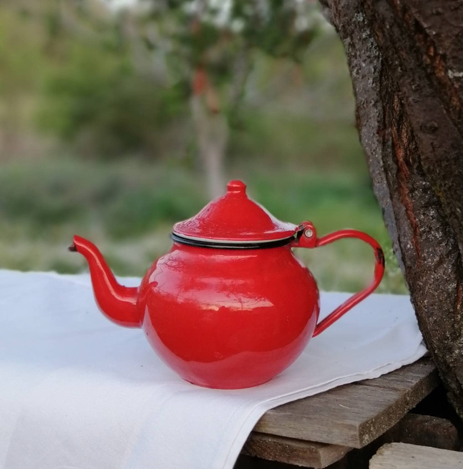 Vintage Red Enamel Teapot, Tea Making, 1960s, Collectibal Find - Etsy ...