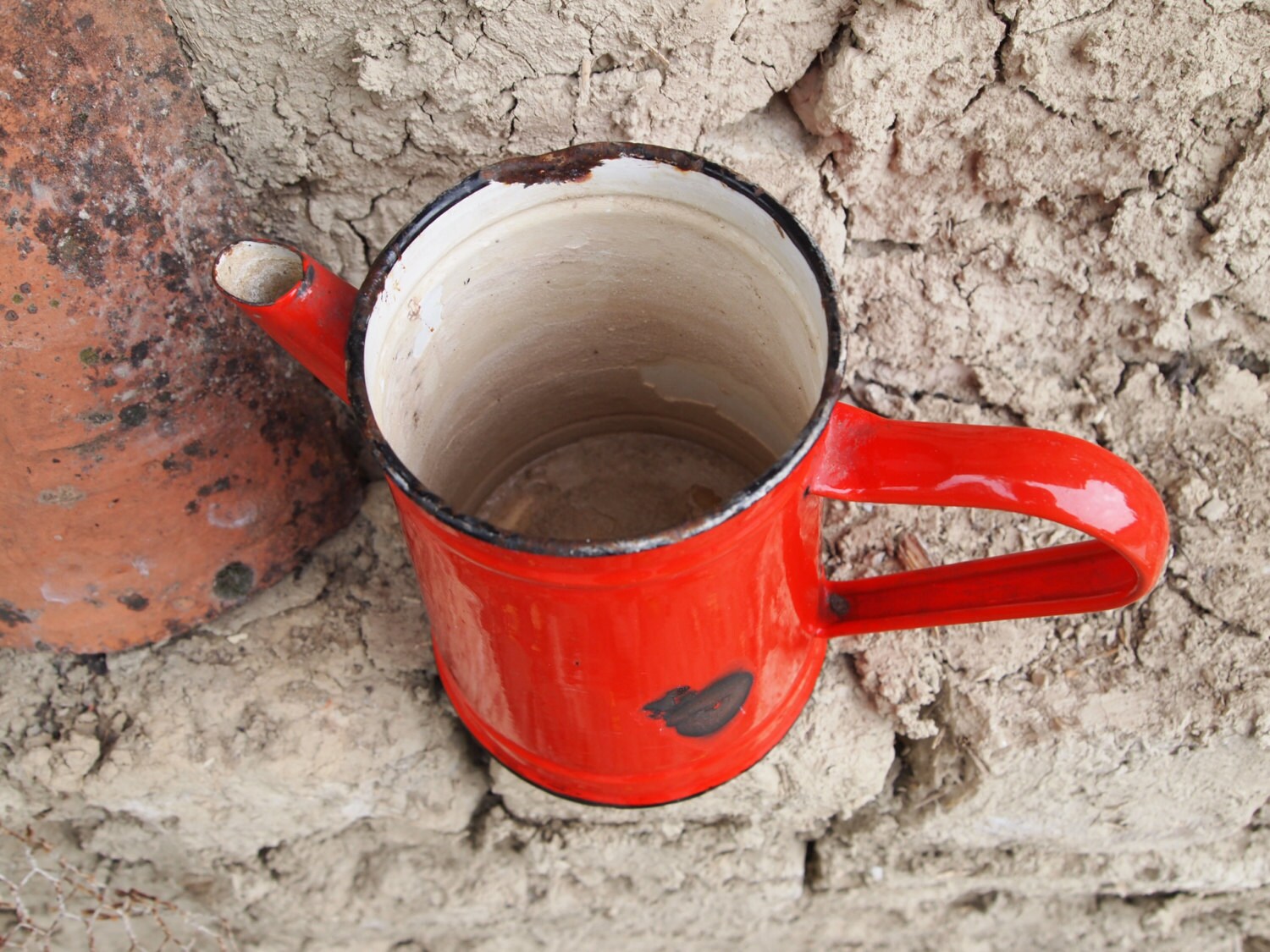 Vintage Red Enamel Jug,shabby Chic Kitchenware,vintage French Style - Etsy