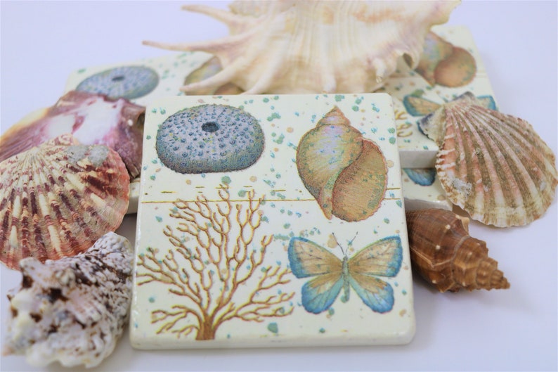 Stone Coasters/Stone Tile Coasters/Decoupage Coasters/Coaster | Etsy